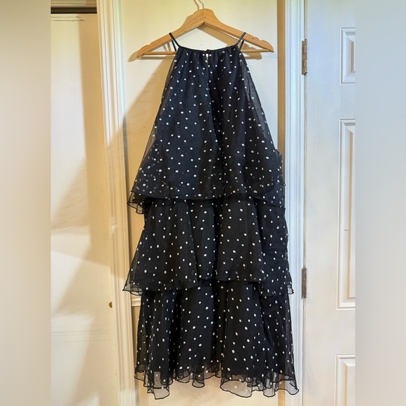 kate spade | Dresses | Kate Spade Black And White Polka Dot Tiered ...
